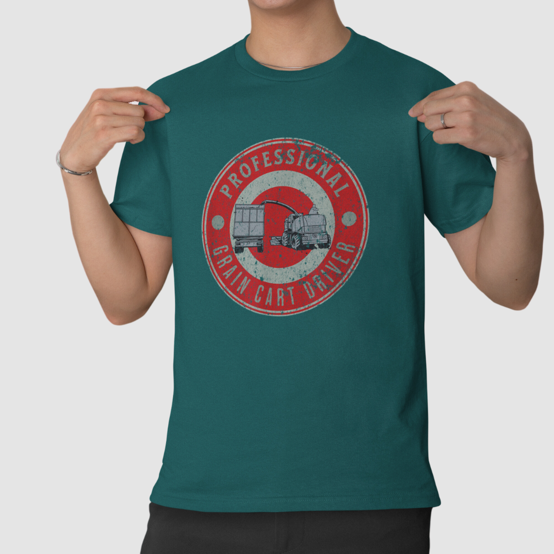 Professional Grain Cart Driver T-Shirt - Haygrain Fammer Celebrating ...